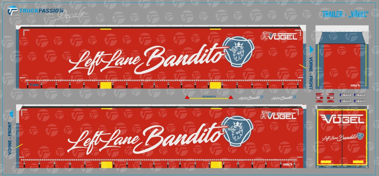 DECAL – TRAILER – VÖGEL – LEFT LANE BANDITO – ÖSTERREICH – truckpassion.net